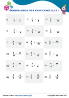 Équivalence des fractions CM2 | Activités mathématiques