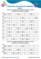 Séquences de nombres et suites CE2 Quiz | Activités mathématiques