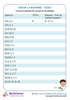 Moyenne 6eme Fiches de travail | Activités mathématiques