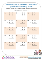 Soustraction à trois chiffres sans regroupement Fiches de travail ...