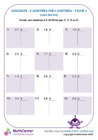 Division (sans reste) 2 chiffres par 1 chiffres fiche 1 | Fiches de ...