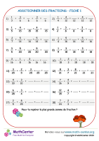 Additionner des fractions 6eme Fiches de travail | Activités mathématiques