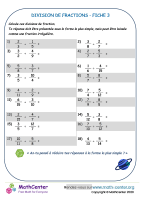 Division des fractions fiche 1 | Fiches de travail | Math Center