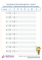 Multiplier et diviser des fractions mixtes Fiches de travail ...