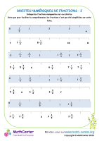 Droite numérique avec fractions Fiches de travail | Activités mathématiques
