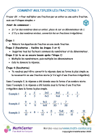 Multiplier les fractions 6eme Pages d'apprentissage | Activités ...