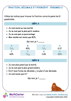 Tableau de conversion des fractions, décimales et pourcentages | Pages ...