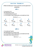 6eme Fiches de travail: Problèmes de fractions | Math Center