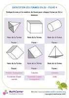 Identifier des formes en 3d fiche 1 | Fiches de travail | Math Center