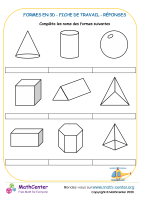 Identifier les formes en 3D CE2 Fiches de travail | Activités mathématiques