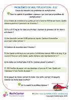 Problèmes de multiplication 6eme Fiches de travail | Activités ...