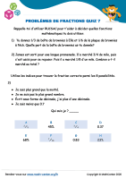 Problèmes de fractions 6eme | Activités mathématiques