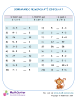 Comparando Números de Dois Dígitos Planilhas | Atividades de matemática