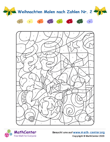 Weihnachten Malen Nach Zahlen | Malaktivitäten | Math Center