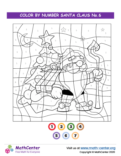 Color By Numbers - Santa No.6 | Coloring Activities | Math Center