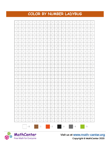 Grid Color By Numbers - Ladybug | Coloring Activities | Math Center