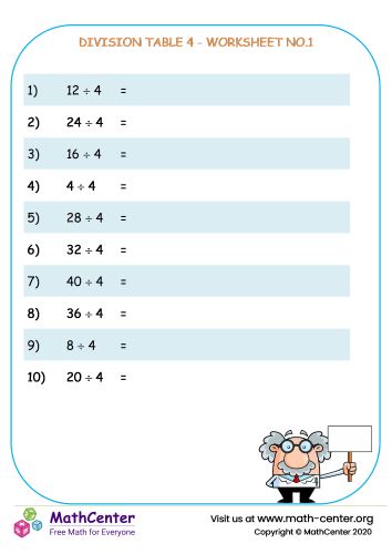 Third Grade Worksheets: Single-digit Divisors | Math Center