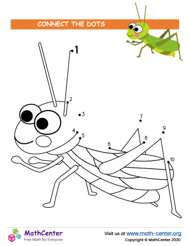 Cricket Dot To Dot To 10 | Coloring Activities | Math Center