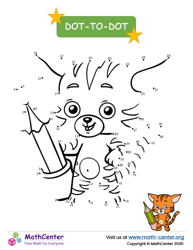 Kindergarten Coloring Activities: Connect The Dots | Math Center