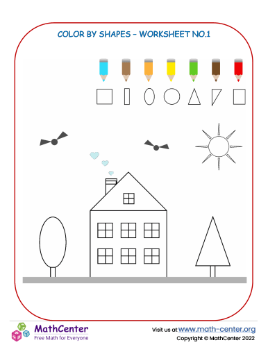 Color by Shape - Worksheet No.1 | Worksheets | Math Center