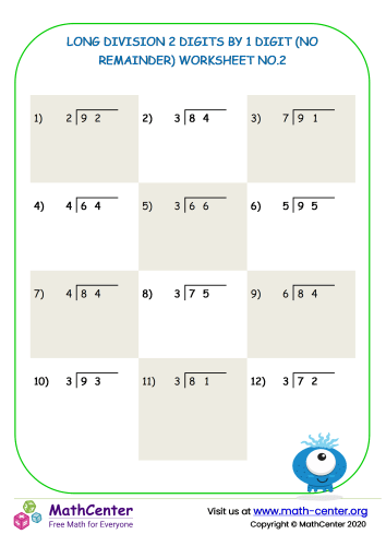 Dividing By 1 Digit Numbers Dividing By 1 Digit Numbers