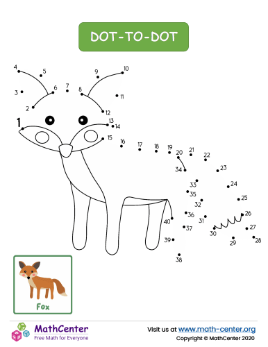 Fox Dot To Dot to 40 | Coloring Activities | Math Center