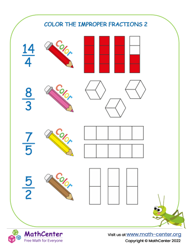 Fifth Grade Worksheets: Fractions as a Part of The Whole | Math Center