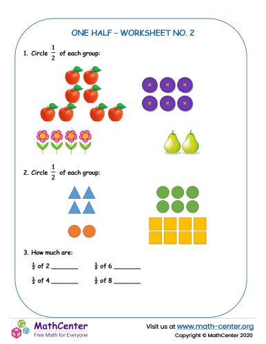 Third Grade Worksheets: Fractions as a Part of The Whole | Math Center