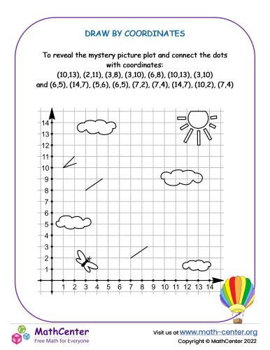 Drawing by coordinates No.1 | Worksheets | Math Center