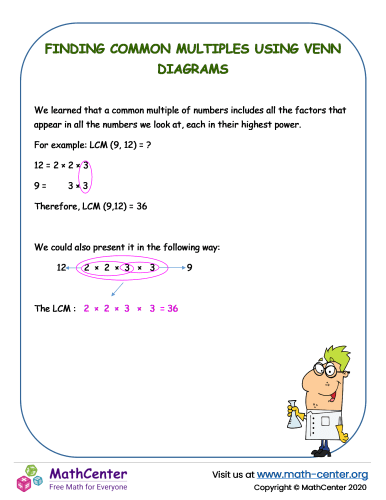 Fifth Grade Learning Pages: Factors and Multiples | Math Center