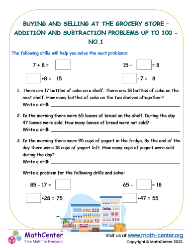 Buying and selling at the grocery shop – Addition and subtraction ...