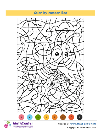 Color By Numbers - Bee | Coloring Activities | Math Center