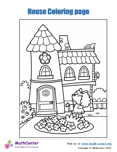 House Coloring Page | Coloring Activities | Math Center