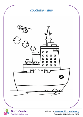 Coloring - ship | Coloring Activities | Math Center