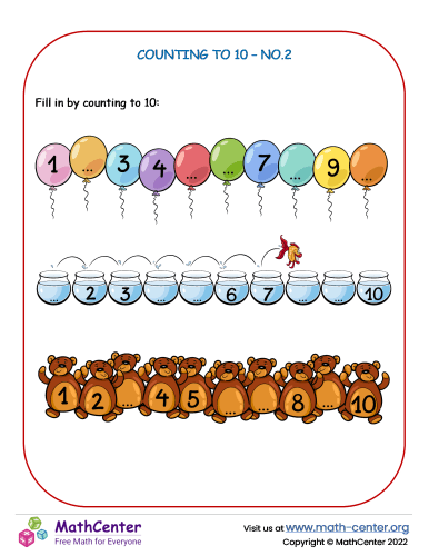 Counting to 10 - No.2 | Worksheets | Math Center