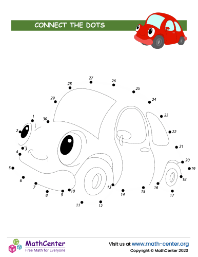 Kindergarten Coloring Activities: Connect The Dots | Math Center