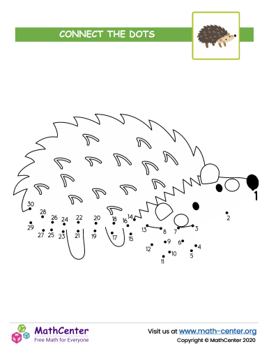 Kindergarten Coloring Activities: Connect The Dots | Math Center