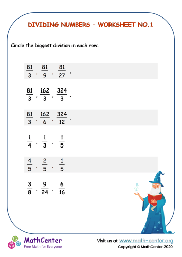 Fourth Grade Worksheets: Comparing Fractions | Math Center