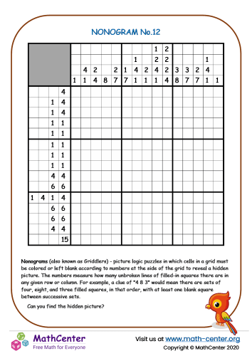Nonogram No.12 | Games | Math Center