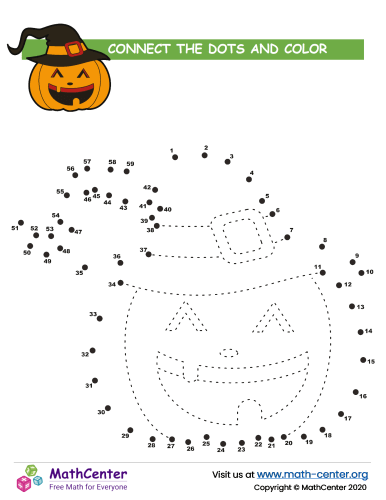 First Grade Coloring Activities: Connect The Dots | Math Center