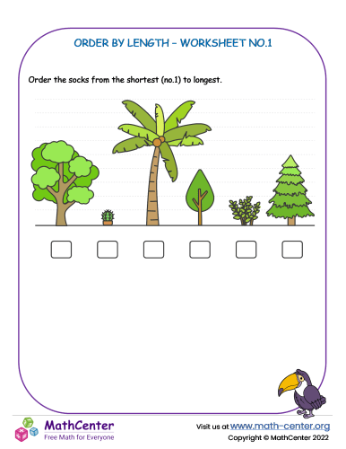 Order By Length – Worksheet No.1 | Worksheets | Math Center