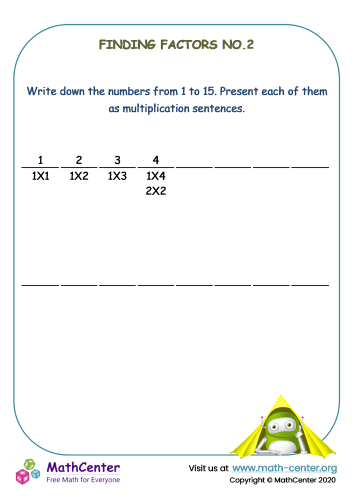 Finding Factors No.2 | Worksheets | Math Center