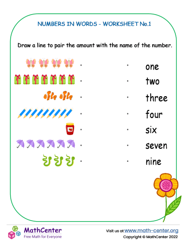 First Grade Worksheets: Numbers 0-10 | Math Center