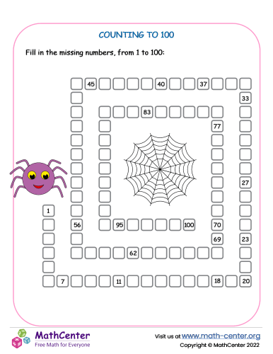 Counting To 100 – Worksheet No.1 | Worksheets | Math Center