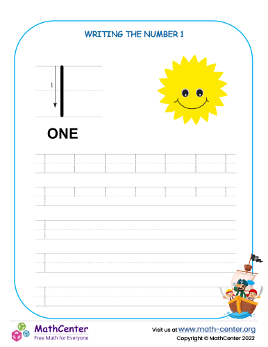 Writing number 1 | Worksheets | Math Center