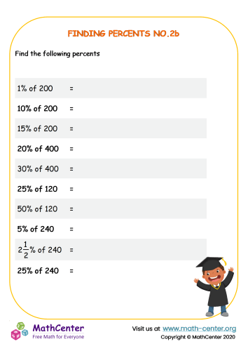 Finding Percents No.2b | Worksheets | Math Center