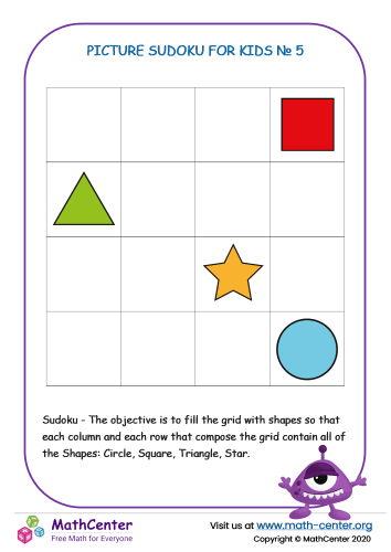 Picture Sudoku No.5 | Games | Math Center