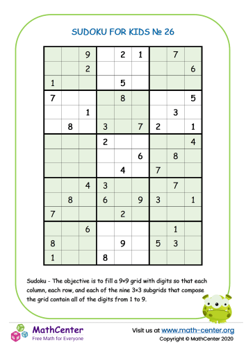 Sudoku No.26 | Games | Math Center