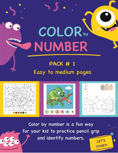 Color by number - Pack #1 - Easy to intermediate pages | Workbooks ...