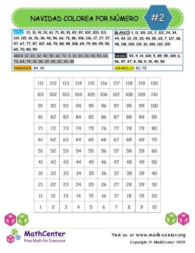Navidad Colorear Por Número 2 | Actividades para Colorear | Math Center
